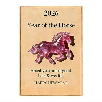 Generic 2026 Gl&uuml;ckskristall Pferd Figur, Ein Symbol f&uuml;r St&auml;rke & Neuanf&auml;nge, Neues Jahr Gl&uuml;ckspferd Kristallfigur mit Karte, Bedeutungsvolles Geschenk f&uuml;r Fam