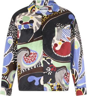 Moschino Homme, Chemises, Multicolore, Taille: XL Colorful Long Sleeve Shirt