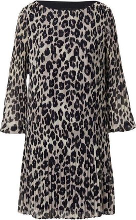 s.Oliver Minikleid Kleid Plissiertes Chiffonkleid mit All-over-Print und Viskosefutter