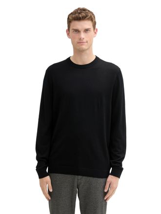 Tom Tailor Herren Pullover aus Merinowolle, 29999 - Black, XXXL