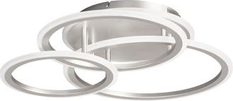 Fischer & Honsel Deckenleuchte, Gelder | nickelfarben matt| L: 60 cm, B: 50,5 cm, A: 12 cm|mit Fernbedienung stufenlos dimmbar, RGBW stufenlos einstellbar| 1x LED 45W 