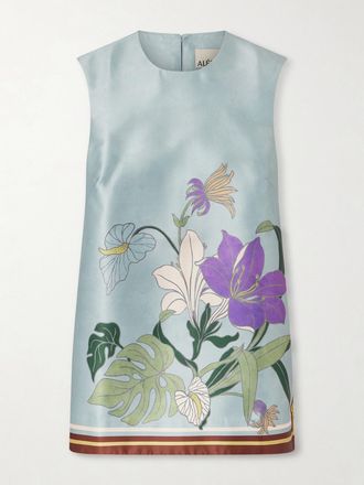 Alemais Alfie Floral-print Recycled Taffeta Top - Blue