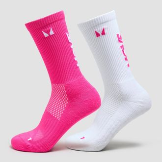 MyProtein MP Move Club Laufsocken (2er-Pack) - Bonbon Rosa - UK 12-14
