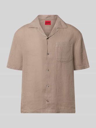 HUGO BOSS Regular Fit Freizeithemd aus reinem Leinen Modell EXOLINO