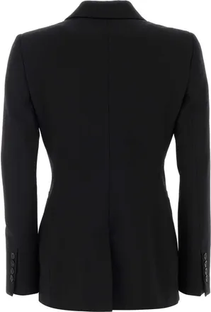 Pantaloni Torino Double-Breasted Virgin Wool Blazer - Black