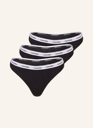 Calvin Klein 3er-Pack Strings Modern Logo schwarz