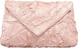 Dries Van Noten Clutches - Pleated Satin Clutch Bag With Chain Strap - Gr. unisize - in Gold - f&uuml;r Damen