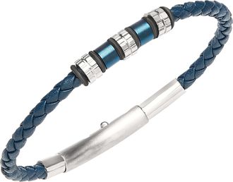 Breil Juwel Sammlung WANDERLUST, ARMB&Auml;NDER aus HERREN in LEATHER AND STEEL Farbe BLAU messen EINZIGARTIG - TJ3370