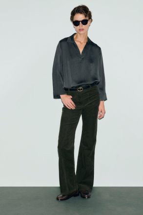 Gerard Darel Blouse satin&eacute;e &agrave; col chemise - LOREA