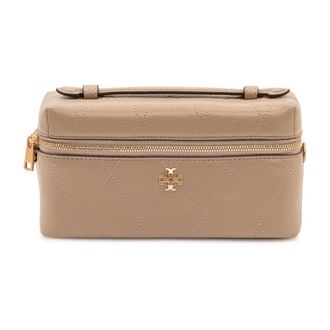 Tory Burch Charlie Quilted East-West Vanity Case - - Bags - Damen - Beige - ONE SIZE