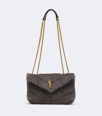 Saint Laurent Schultertasche Toy Puffer aus Veloursleder