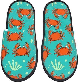 Generic Pantoufles En Coton Crabe Color&eacute; Doux Pantoufles En Feutre Peluche Chausson Hotel Pour Spa Invit&eacute; Automne L