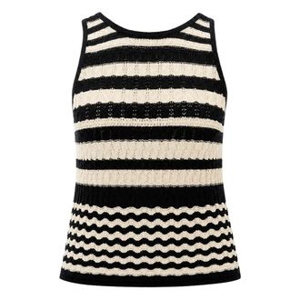 Akep Femme, Pulls, Multicolore, Taille: 42 FR Top en maille &agrave; coupe carr&eacute;e