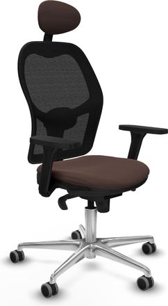 Piqueras y Crespo B&uuml;rostuhl mit 3D-Armlehnen, h&ouml;henverstellbarer Lendenwirbelst&uuml;tze und festem Kopfteil, ausgestattet mit 5 Positionen und injiziertem Schaum. Schwarz/D