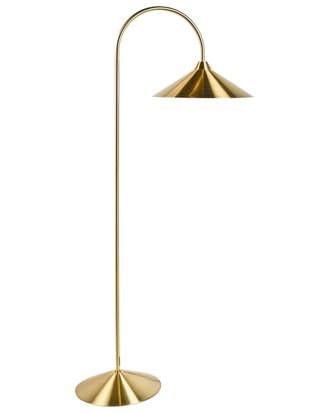 Beliani Bogenlampe Stehlampe Metall gold 1-flammig kegelform 150 cm hoch modern Savegre