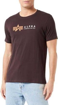 Alpha Industries Alpha Industries Indutries Alpha Label T-Shirt pour Homme, Hunter Brown