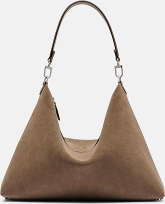 Toteme Schultertasche Bevel Medium aus Veloursleder