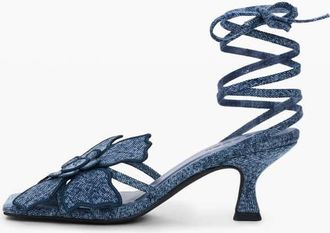 Desigual Sandalen in Blau mit Blumenapplikation