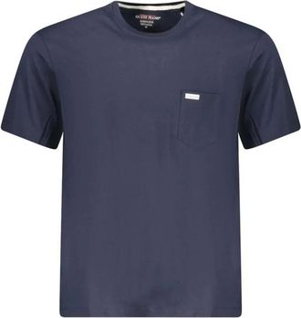 Guess Homme, Tops, Bleu, Taille: XS T-shirt en coton bleu &agrave; col rond