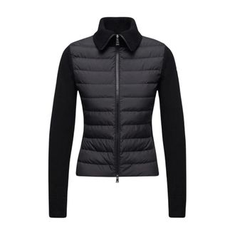 Moncler Gesteppter Woll-Cardigan mit Rei&szlig;verschluss - - Knitwear - Damen - Schwarzk - M
