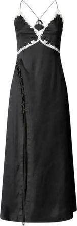 Pinko Pinko, Femme, Robes, Noir, Taille: 38 FR Robe Midi en Dentelle
