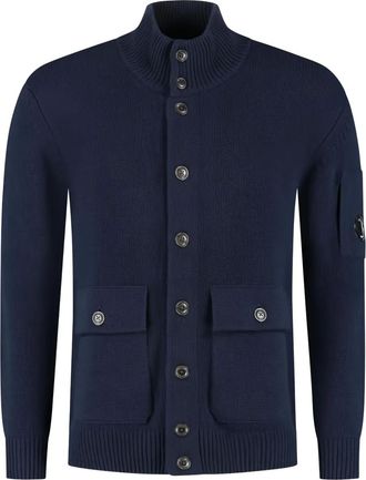 C.P. Company cardigan à col montant - Bleu