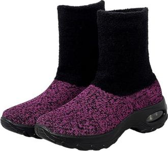 FOMIYES Bottes DHiver -Mollet pour Femme Doublure Polaire Semelle Amortissante Antid&eacute;rapante Couleur Violet Taille 36 Chaussures Chaudes DExt&eacute;rieur Confortabl