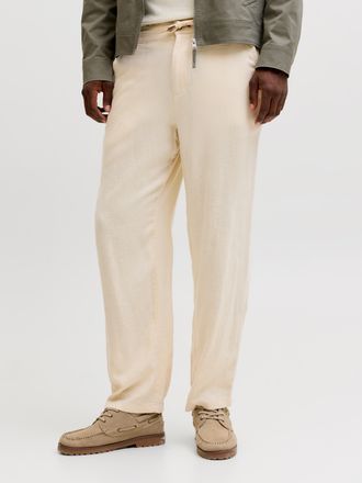 Jack & Jones Chinohose JACK & JONES JPSTKARL MYKONOS LINEN BLEND CHINO, Herren, Gr. XL, N-Gr, string, Web, Obermaterial: 55% Leinen, 45% Viskose, unifarben, loose 