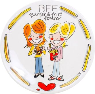 Blond Amsterdam Frühstücksteller BFF Ø22 cm - Freundschaftsdesign - Snack-Kollektion - Keramik