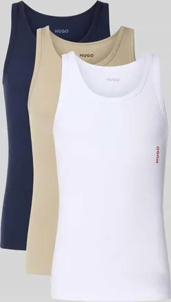 HUGO BOSS Slim Fit Tanktop aus reiner Baumwolle Modell TANK TOP TRIPL. PACK im 3er-Pack