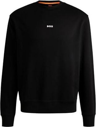 BOSS Hommes WeSmallcrew Sweat Relaxed en Molleton de Coton avec Logo Contrastant