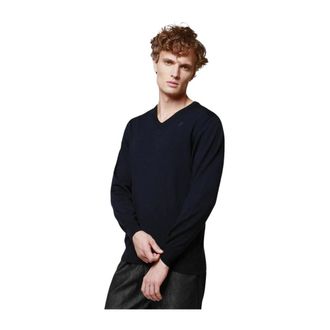K-Way Aintone Merino V-Ausschnitt Pullover - - Knitwear - Herren - Blau - 3XL