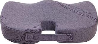 Herzberg HG8040 Memory-Schaum-Kissen, Bambus-Sitzkissen, ergonomisch, U-Ausschnitt und gesunde Haltung, perfekte Unterst&uuml;tzung f&uuml;r die Erholung