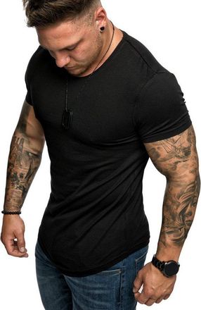 Amaci & Sons T-Shirt TACOMA Basic T-Shirt mit Rundhalsausschnitt Herren Einfarbig Vintage Rundhalsausschnitt Basic Crew Neck Shirt