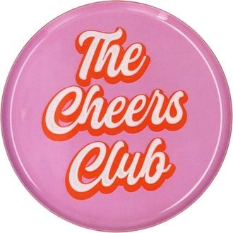 Gift Company Love Trays, Dekotablett, XS, Motiv: The Cheers Club, rund, rosa 12,7x1x12,7cm