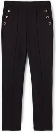 Motivi Femme, Pantalons, Noir, Taille: 38 FR Pantalon Regular avec Motifs OEillets