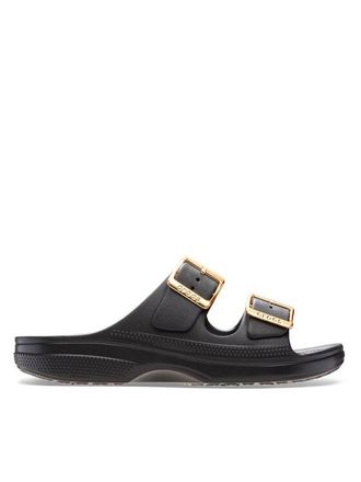 Crocs Pantoletten Saturday Sandal Metallic Buckle 213316 Schwarz