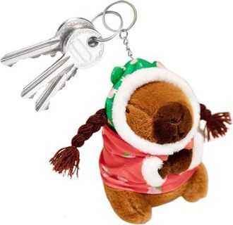 Generic Porte-cl&eacute;s en peluche de menuisier - Porte-cl&eacute;s en peluche de charpentier - Sac &agrave; dos - Porte-cl&eacute;s suspendu D&eacute;coration | Manteau veste avec fleurs Pig