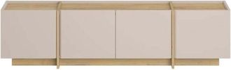 Calicosy Meuble TV 4 portes d&eacute;cor cachemire et ch&ecirc;ne L180 cm ONYX
