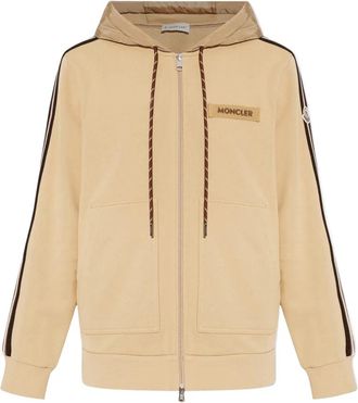 Moncler Homme, Sweatshirts et sweats &agrave; capuche, Beige, Taille: L Sweat &agrave; Capuche Zipp&eacute;