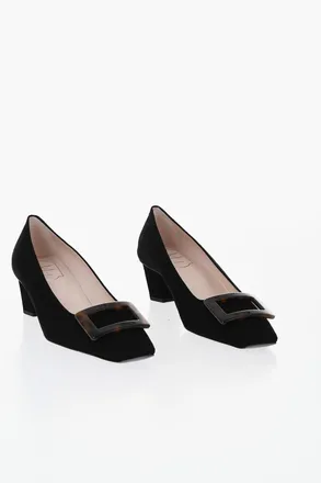 Roger Vivier Suede Pumps BELLE with Front Detail 5CM Roger Vivier