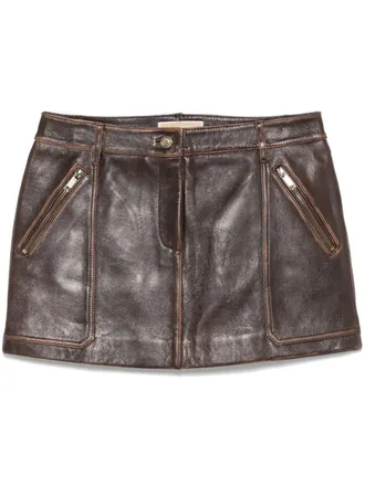 Michael Michael Kors minijupe &agrave; taille ceintur&eacute;e - Marron