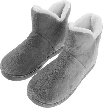 Yardwe Pantoufles Int&eacute;rieur Hiver pour Femme Bottines Montantes &Eacute;paisses &agrave; Semelle Antid&eacute;rapante Doublure Peluche Chaude Maintien Complet Du Talon et Confort