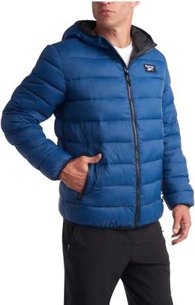 Reebok Veste pour homme - Manteau matelass&eacute; l&eacute;ger &agrave; capuche - Veste dhiver chaude et isolante pour homme (S &agrave; 4X), Nuit du Nord, Large