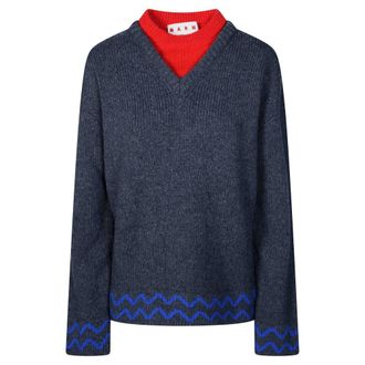 Marni V-neck Strickware - - Knitwear - Damen - Schwarzk - XS
