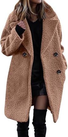 Generic LKRSEEF Manteau Femme Hiver Chic Long Blouson Chaud Laine Manteaux Imperméables Veste Automne Noir Longue Parka Grande Taille Bouclette Trench