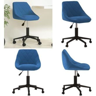 vidaXL B&uuml;rostuhl Drehbar Blau Samt - Vidaxl