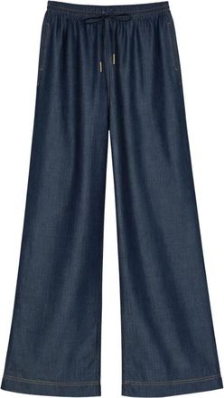 Twinset Femme, Pantalons, Bleu, Taille: 38 FR Wide Chambray Pantalons