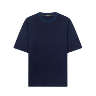 Loro Piana Kaschmir-Seiden T-Shirt - - Tops - Herren - Blau - 2XL