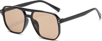 Generic Lunettes de soleil classiques tendance 2026 pour homme et femme, nouvelle monture large, lunettes en plastique UV400, Thé, Taille unique